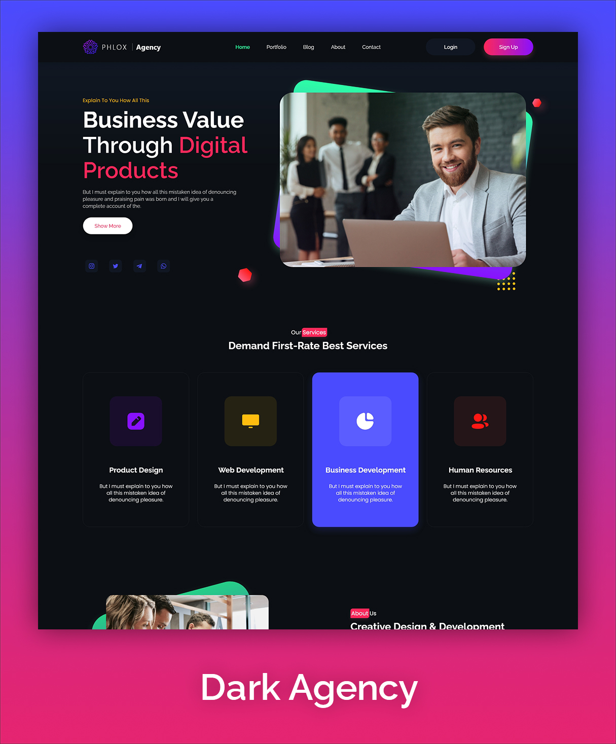 popup-Dark Agency - Phlox